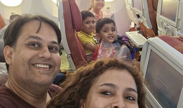 Family snapped pic in Air India cabin to celebrate 'new beginnings ...