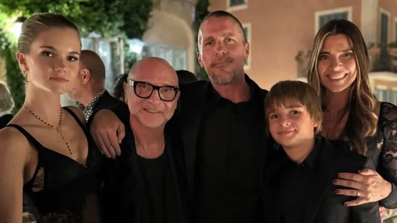 Christian Bale poses with BOTH his kids in rare family photo with wife ...