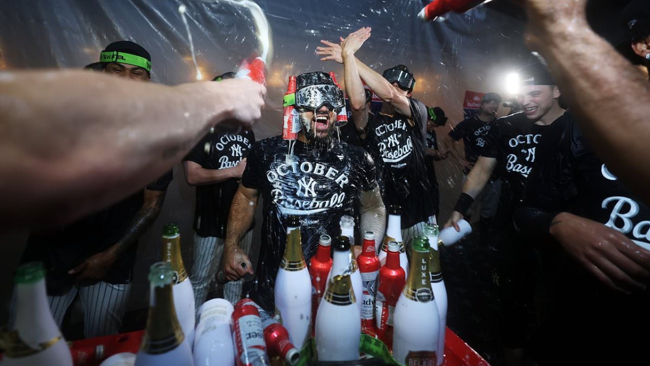 Inside New York Yankees' locker room party after securing playoff spot ...