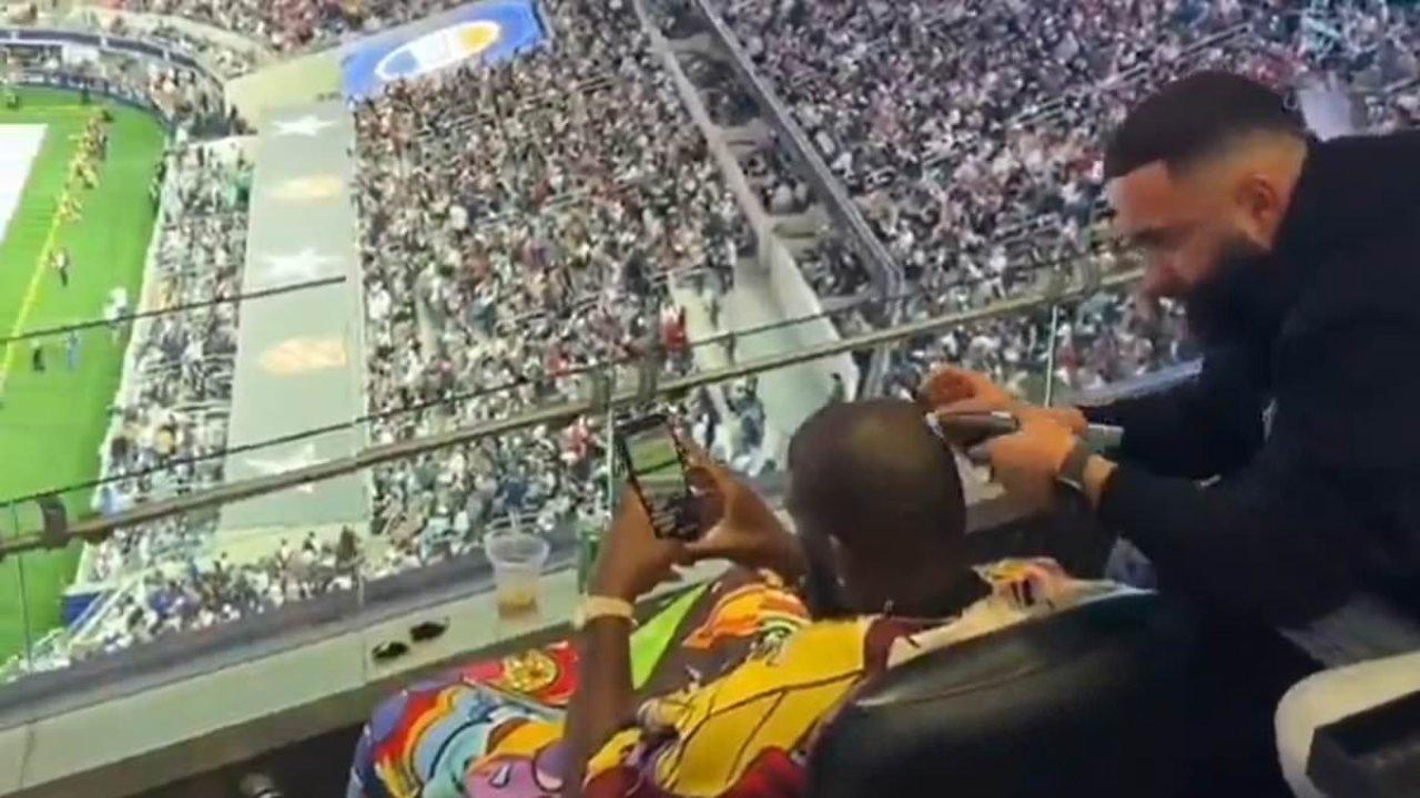 NFL fans left baffled as Cowboys legend gets HAIRCUT in his VIP suite ...