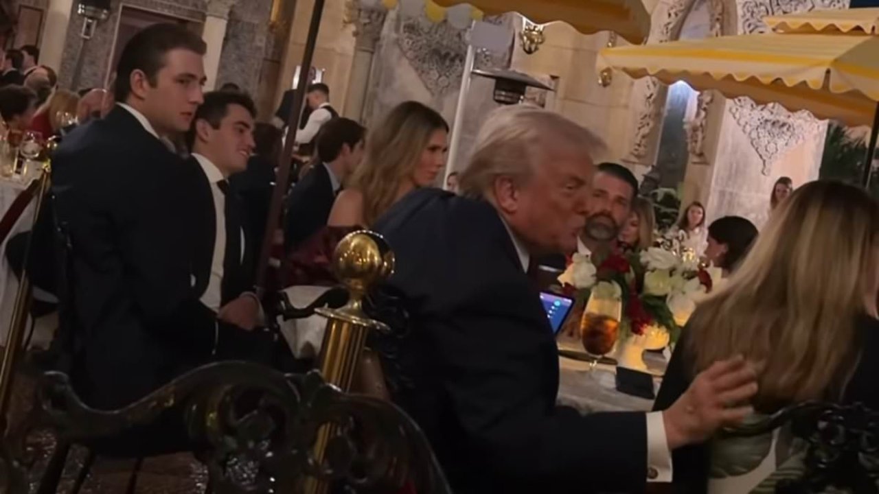 Barron Trump keeps to self as he sits next to his father at Mar-a-Lago ...